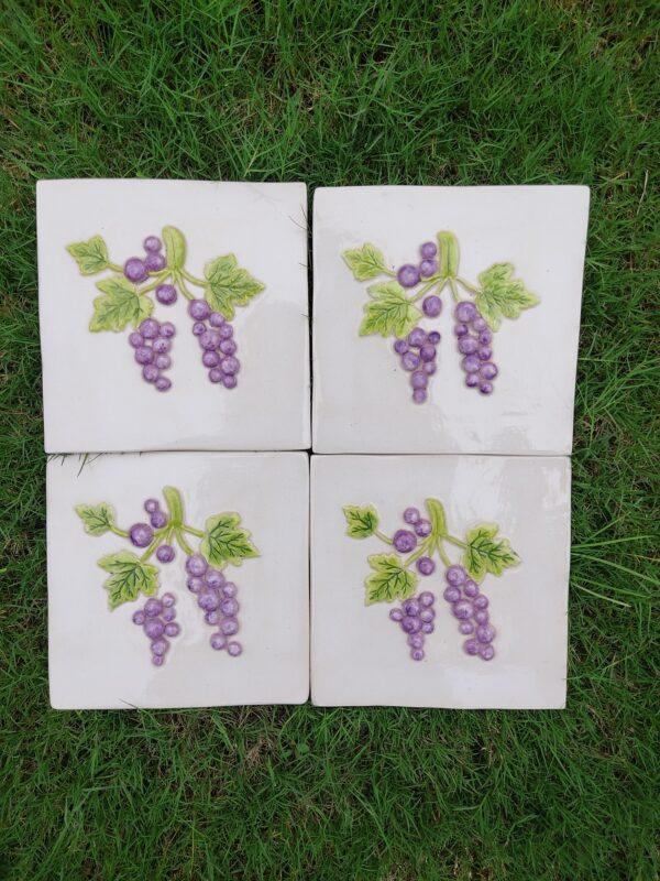3D grapes wall Tiles(4tiles) – Studio Pot-uh-ree